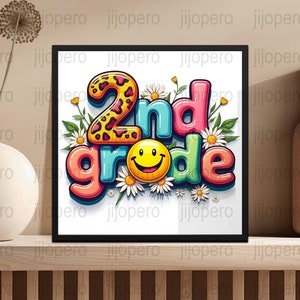2nd Grade Digital Download, Cute 2nd Grade Sign, 2nd Grade Art PNG ...