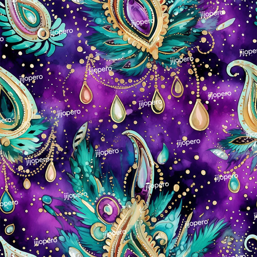Mardi Gras Seamless Pattern Mardi Gras Digital Paper Fat Tuesday ...