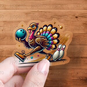 Thanksgiving Turkey PNG Bowling Clipart, Funny Retro Turkey Bowling ...