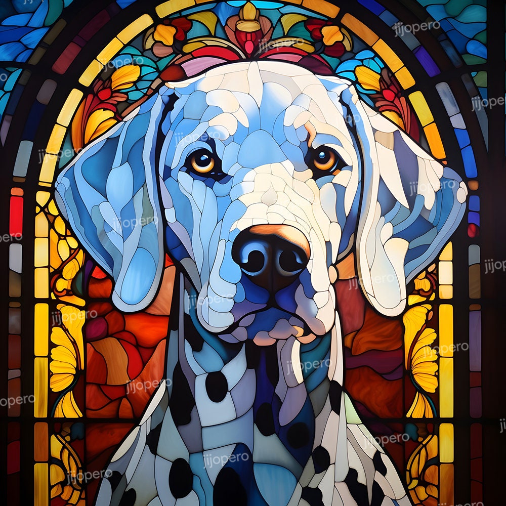 Dogs Stained Glass Commercial Use Stained Glass Pattern Digital Papers ...