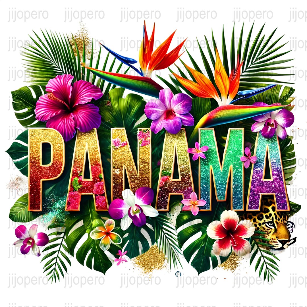 Panama PNG Colorful Digital Art Print Tropical Floral Decor Jungle ...