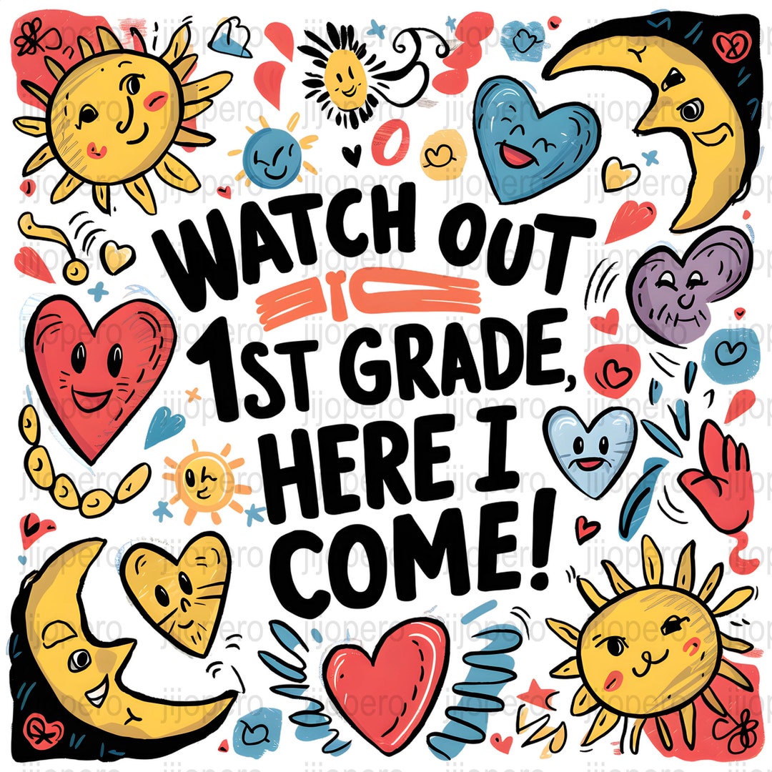 Colorful 1st Grade Welcome Sign PNG, Digital Download, Kids School ...