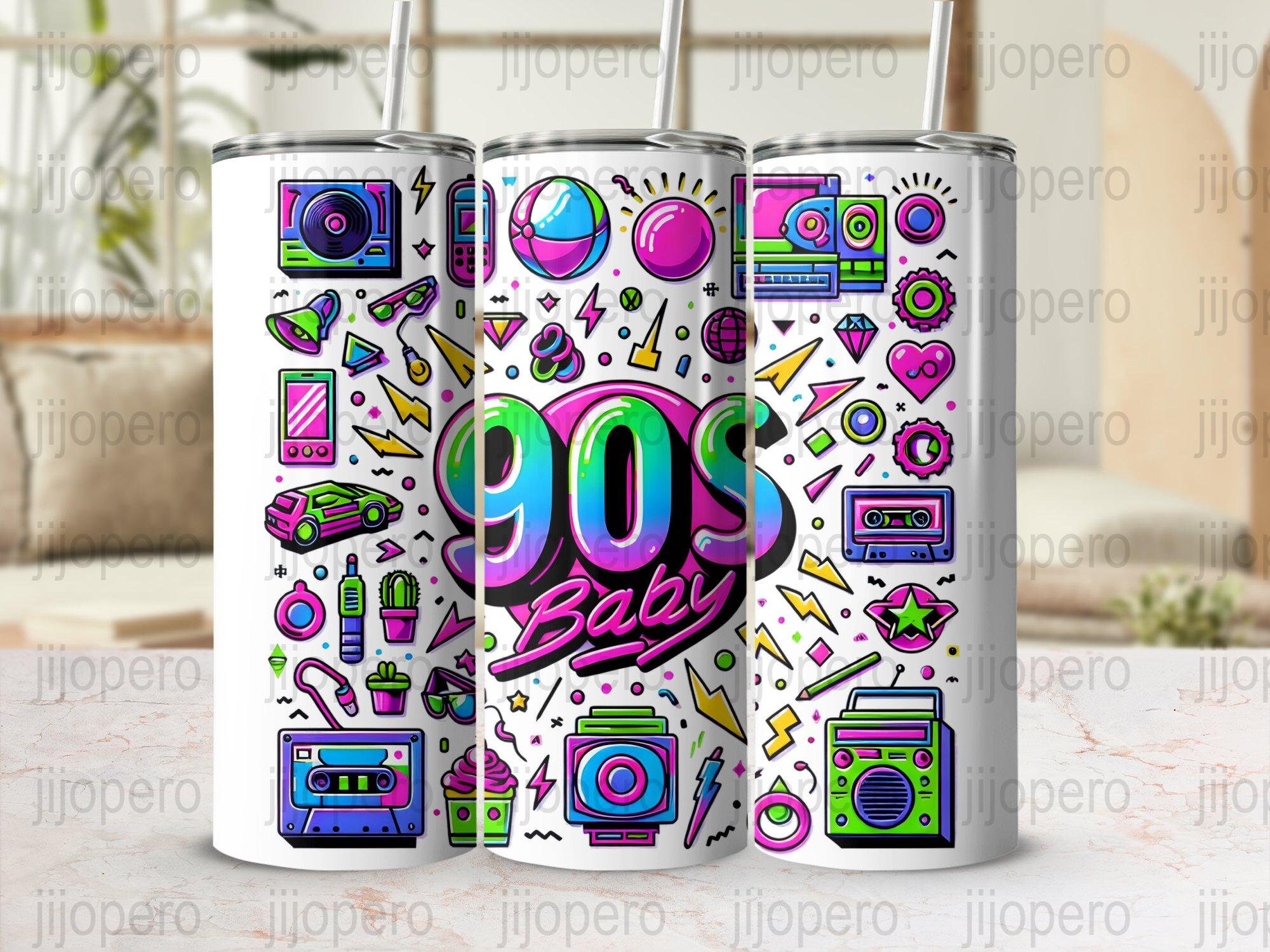 90s Baby Neon PNG, Retro Digital Download, Vibrant Nineties Nostalgia ...