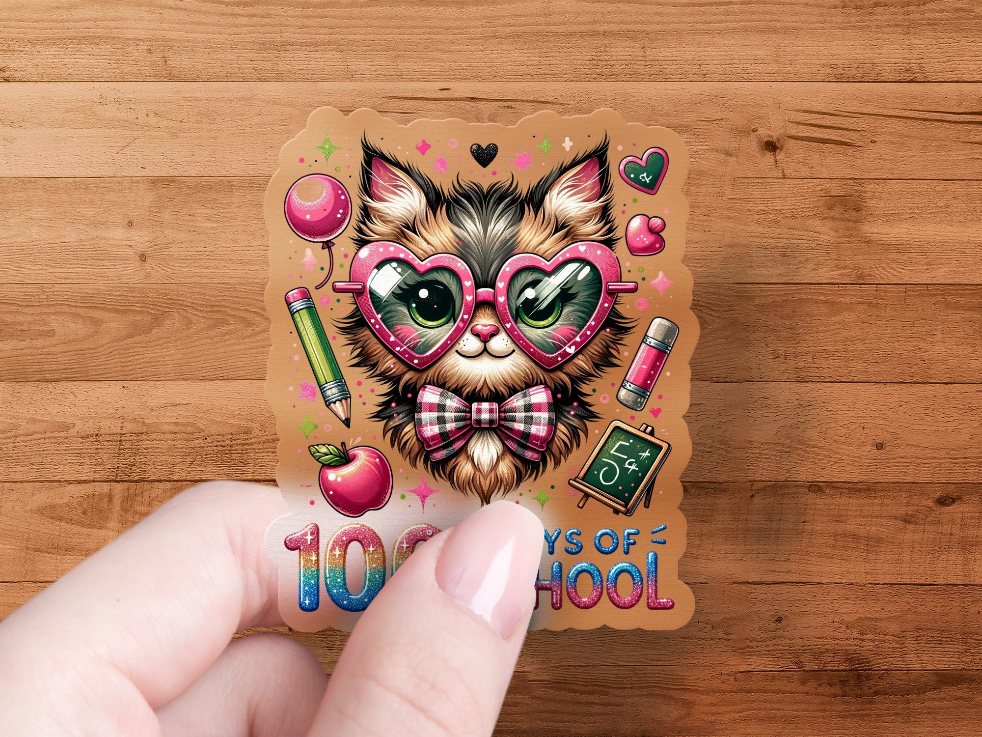PNG 100 Days of School Cute Cat Digital Download, Kids Celebration ...