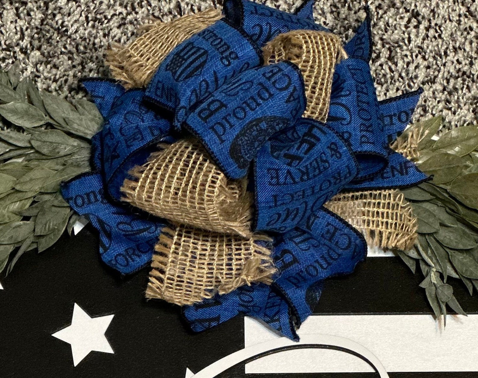 Front Door Decor, Welcome Police Back the Blue Sign, Front Door Hanger ...