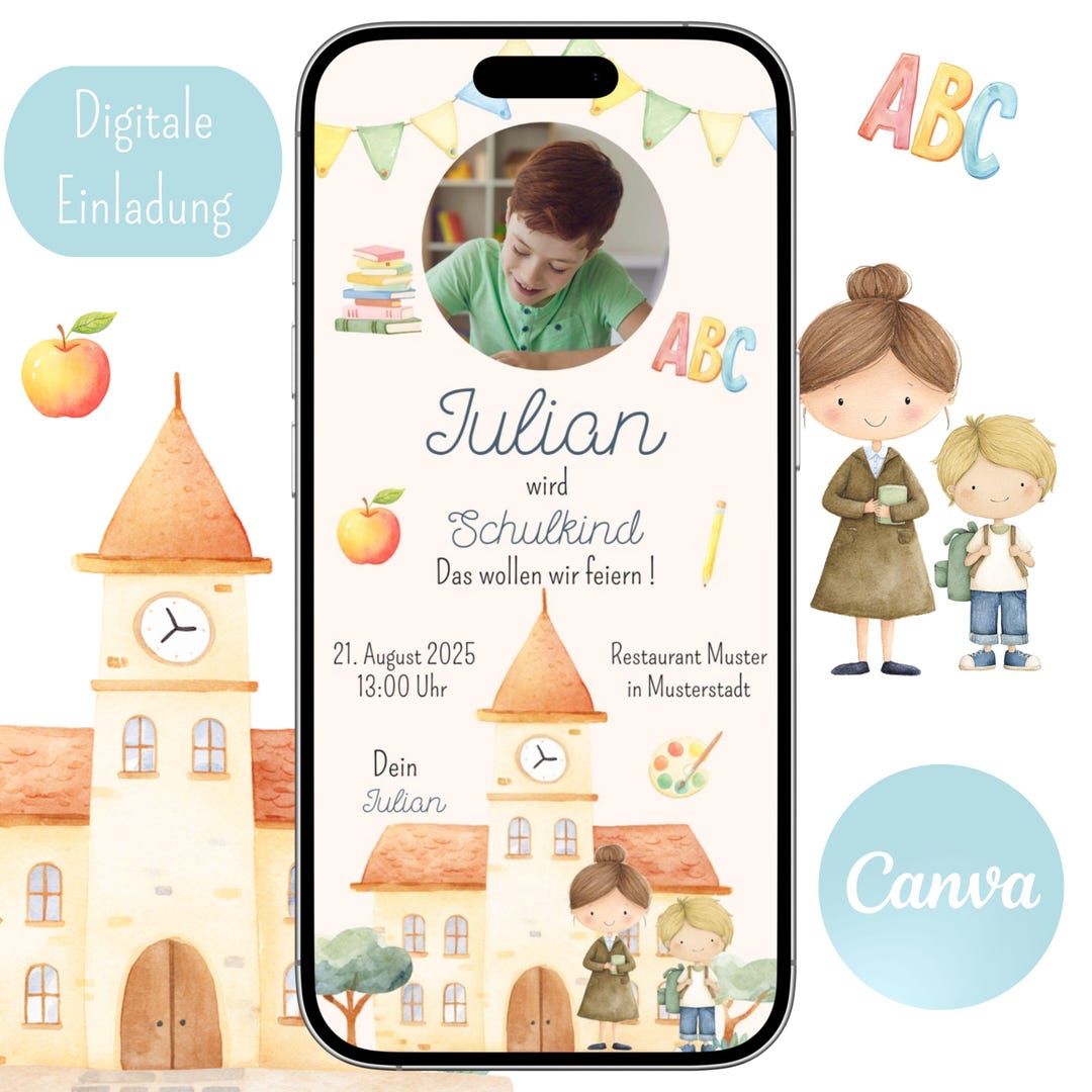 School Enrollment Invitation, Schoolchild, School, School Cone, Digital ...