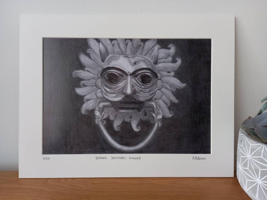 Signed Limited Edition Print of Durham Sanctuary Knocker - Etsy
