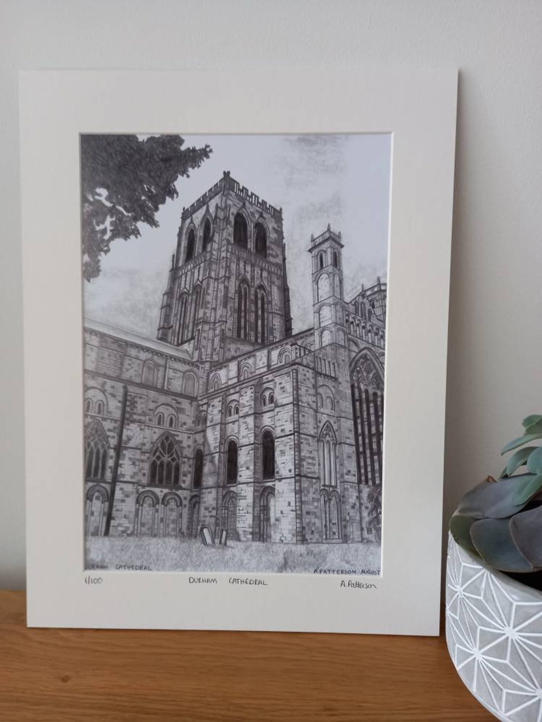 Durham Cathedral Pencil Drawing Print – North East England Wall Art ...