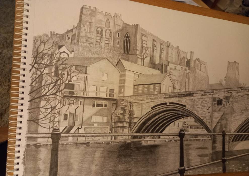 Original Graphite Pencil Drawing of Durham City in Graphite Pencil ...