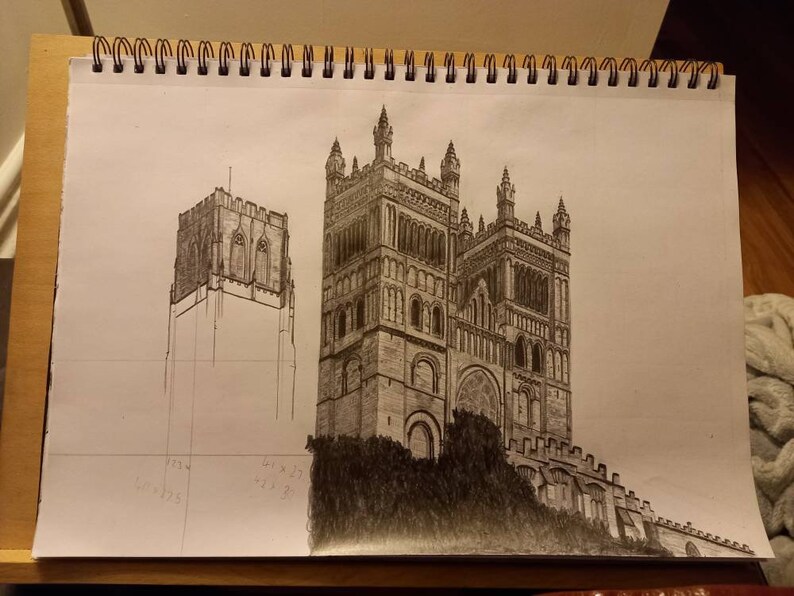 Original Graphite Pencil Drawing of Durham Cathedral - Etsy UK