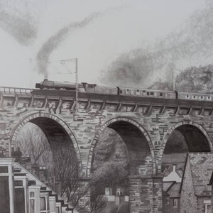Original Graphite Pencil Drawing of Durham Viaduct in Graphite Pencil ...