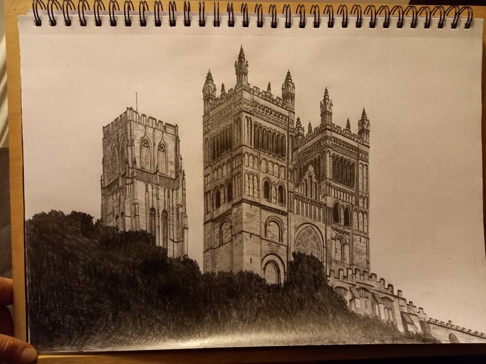 Original Graphite Pencil Drawing of Durham Cathedral - Etsy UK