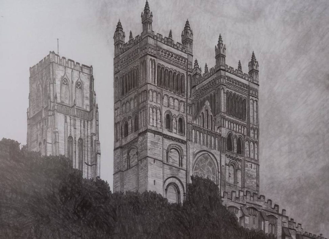 Original Graphite Pencil Drawing of Durham Cathedral - Etsy UK