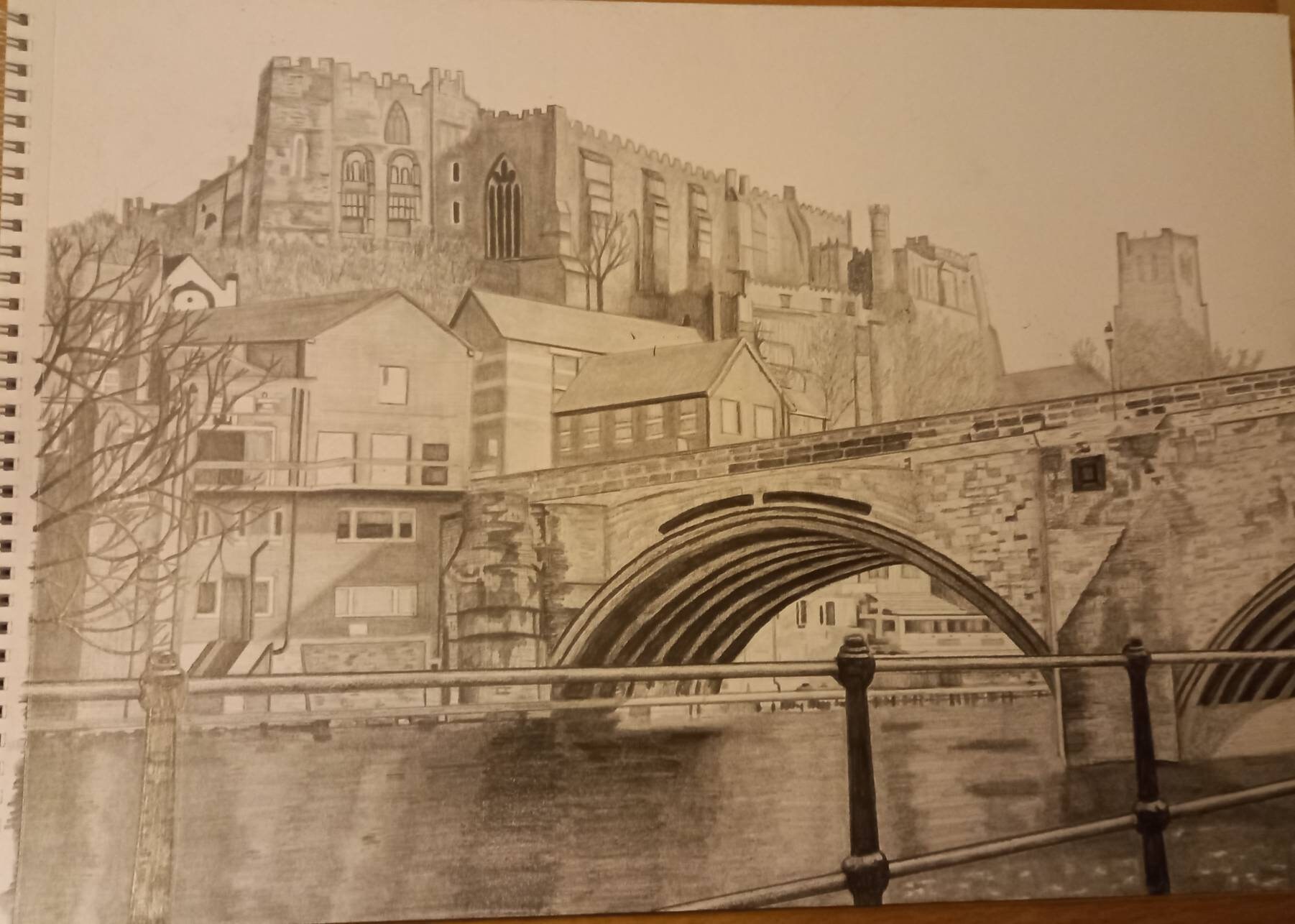 Original Graphite Pencil Drawing of Durham City in Graphite Pencil ...