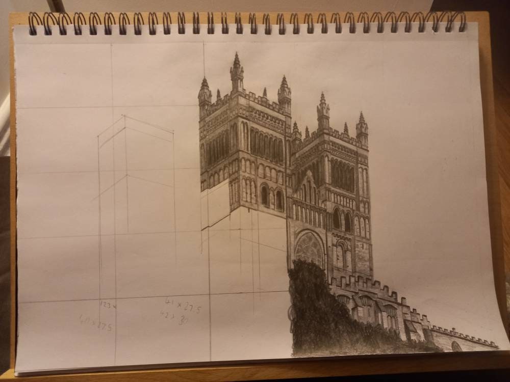 Original Graphite Pencil Drawing of Durham Cathedral - Etsy UK