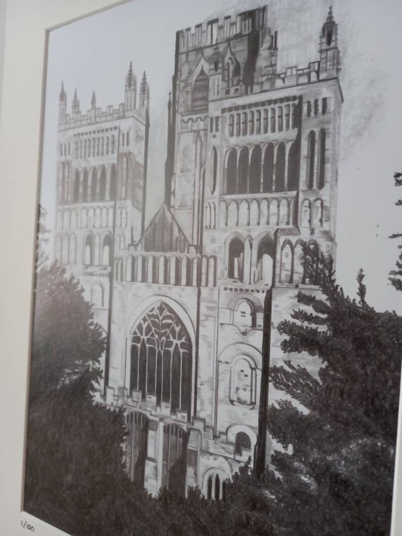 Signed Limited Edition Print of Durham Cathedral Drawing - Etsy