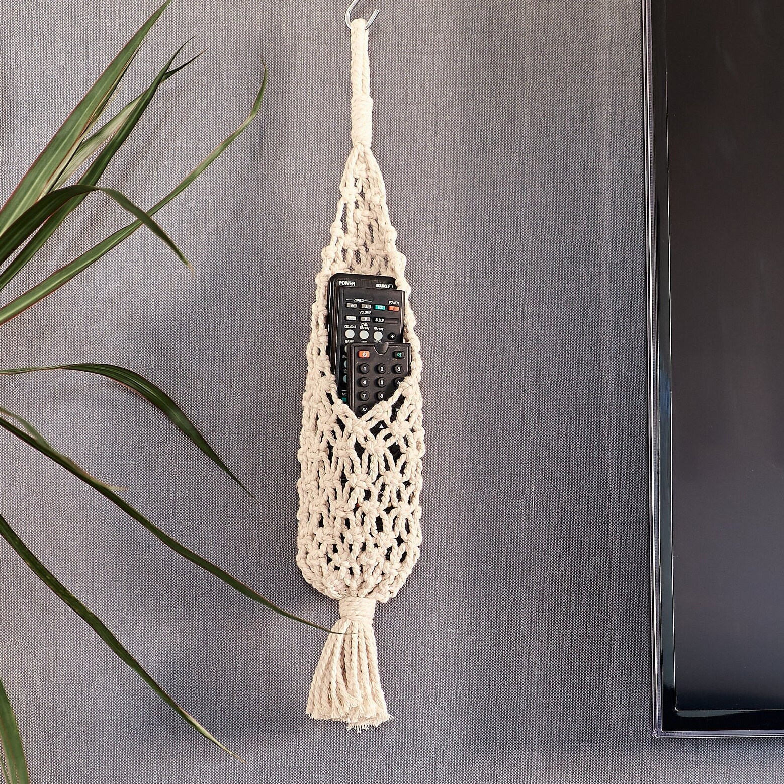 Macrame Remote Control Holder, Wall Hanging Organizer, Fathers Day Gift ...