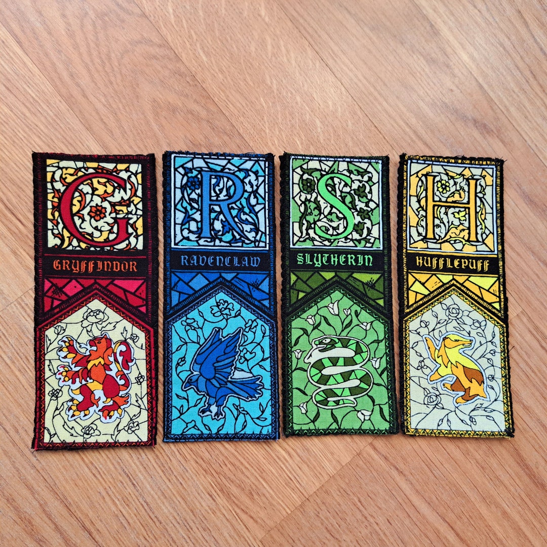 Stained Glass Bookmark Gryffindor, Slytherin, Radenclaw, Hufflepuff ...