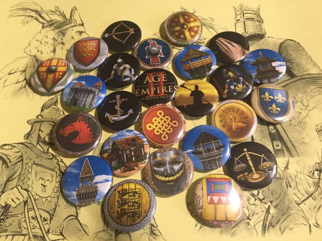 AOE2 Buttons 35mm (1.38") Pin/refrigerator Magnet. Minimum 10 Buttons ...