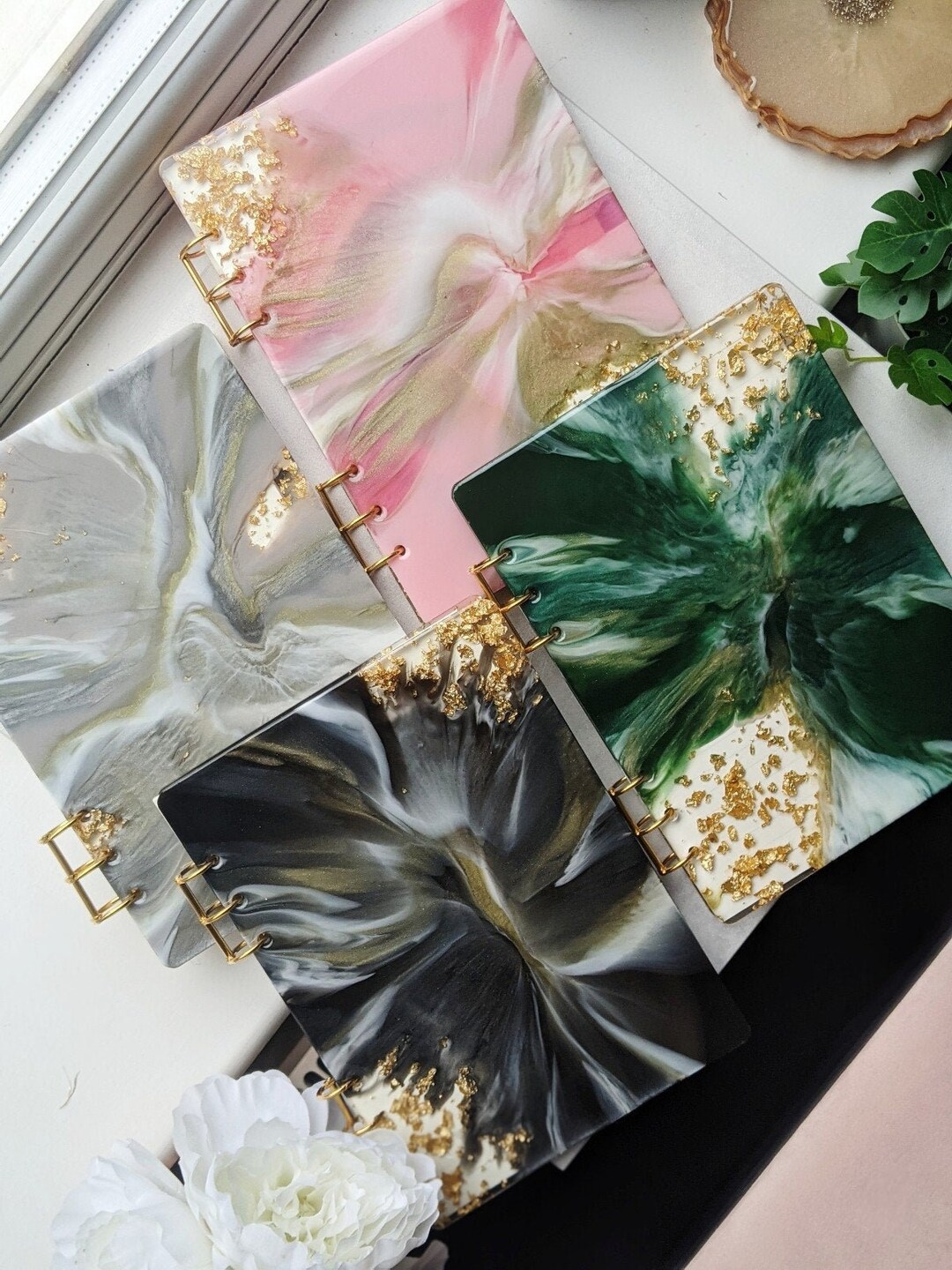 Resin A5 6 Rings Refillable Notebook - Available in 4 Colours - Journal ...