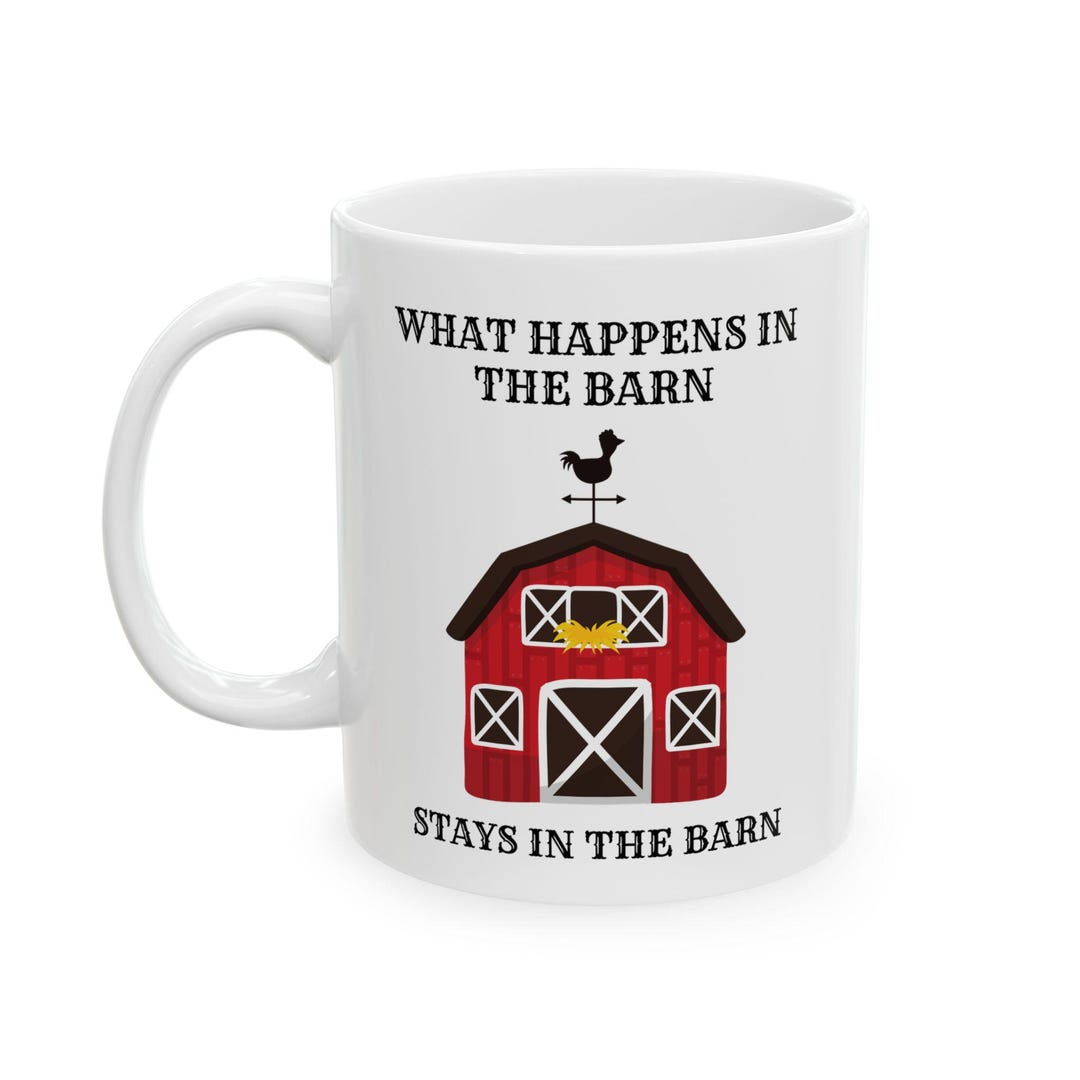Funny Barn Ceramic Mug, Farmhouse Coffee Cup - Etsy