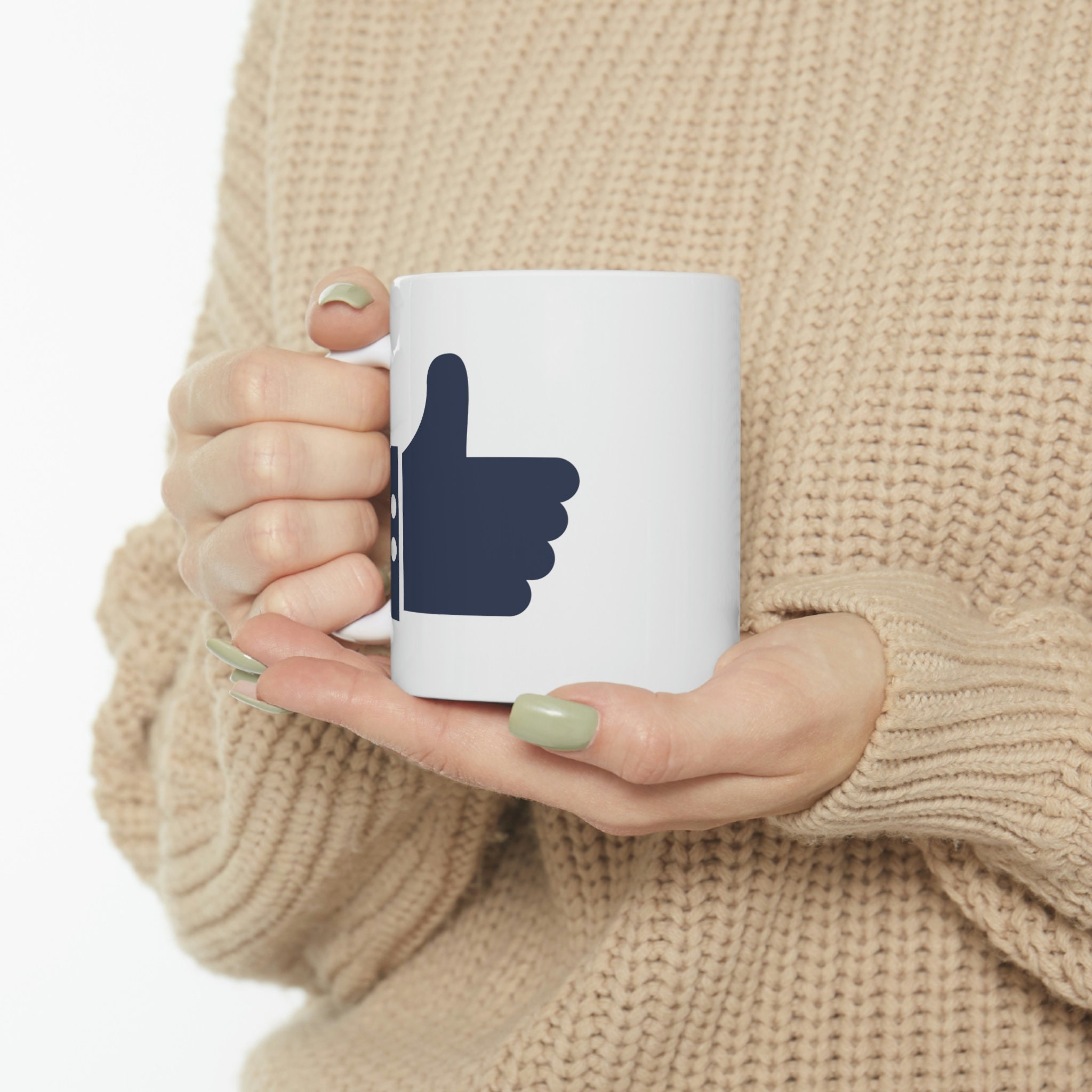 THUMBS UP MUG - Like Sign Coffee Mug - Printed Coffee Cup - Gift for ...