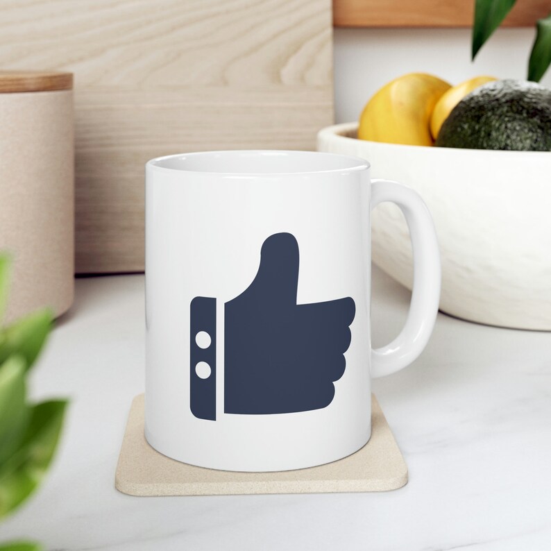 THUMBS UP MUG - Like Sign Coffee Mug - Printed Coffee Cup - Gift for ...