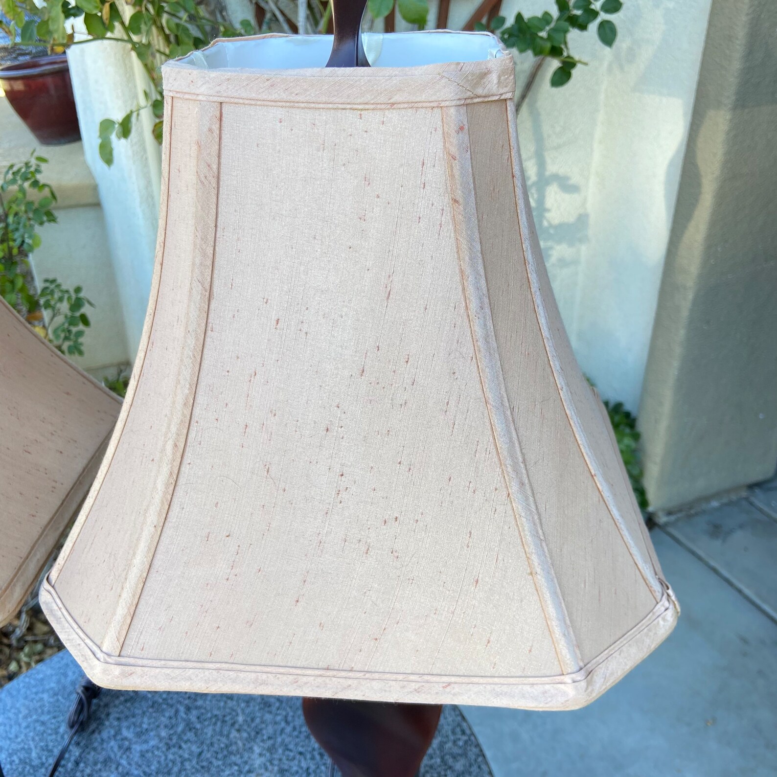 2 Beautiful Dark Brown Wood Table Lamps - Etsy