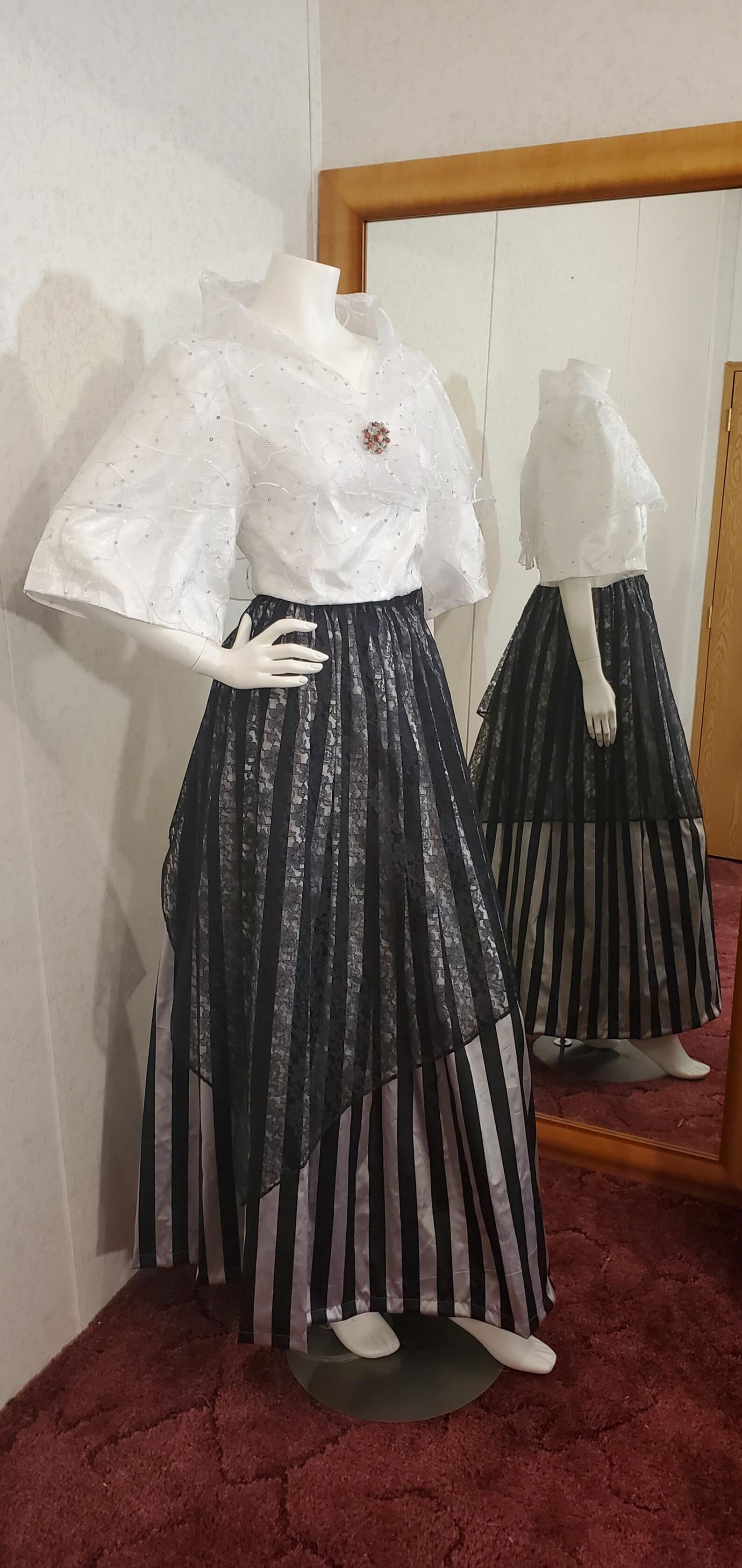 Philippine Dress Maria Clara. Custom Order. Black and White Maria Clara ...