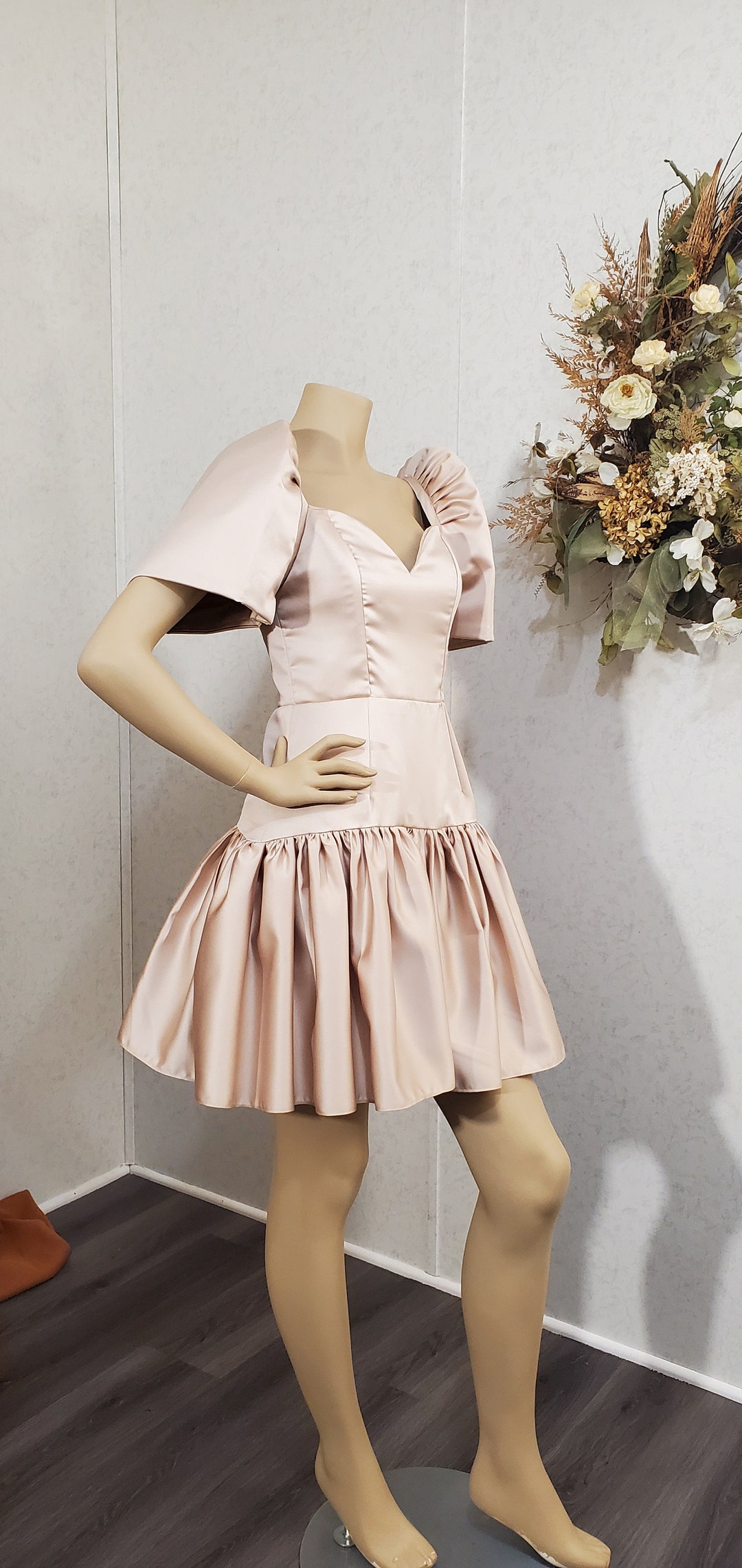 Beige Color Modern Filipiniana Short Dress more Colors Available. - Etsy