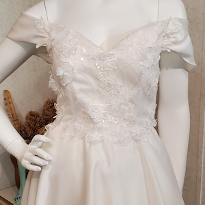 Philippine Dress. Ivory Lace Embroidery With 3D Flowers & Matte Satin ...