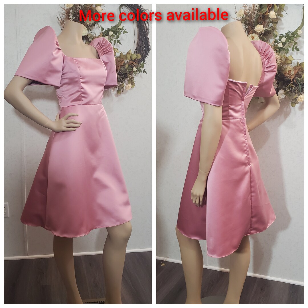 Rose Color ( More Colors Available ) Scoop Neckline Modern Filipiniana ...