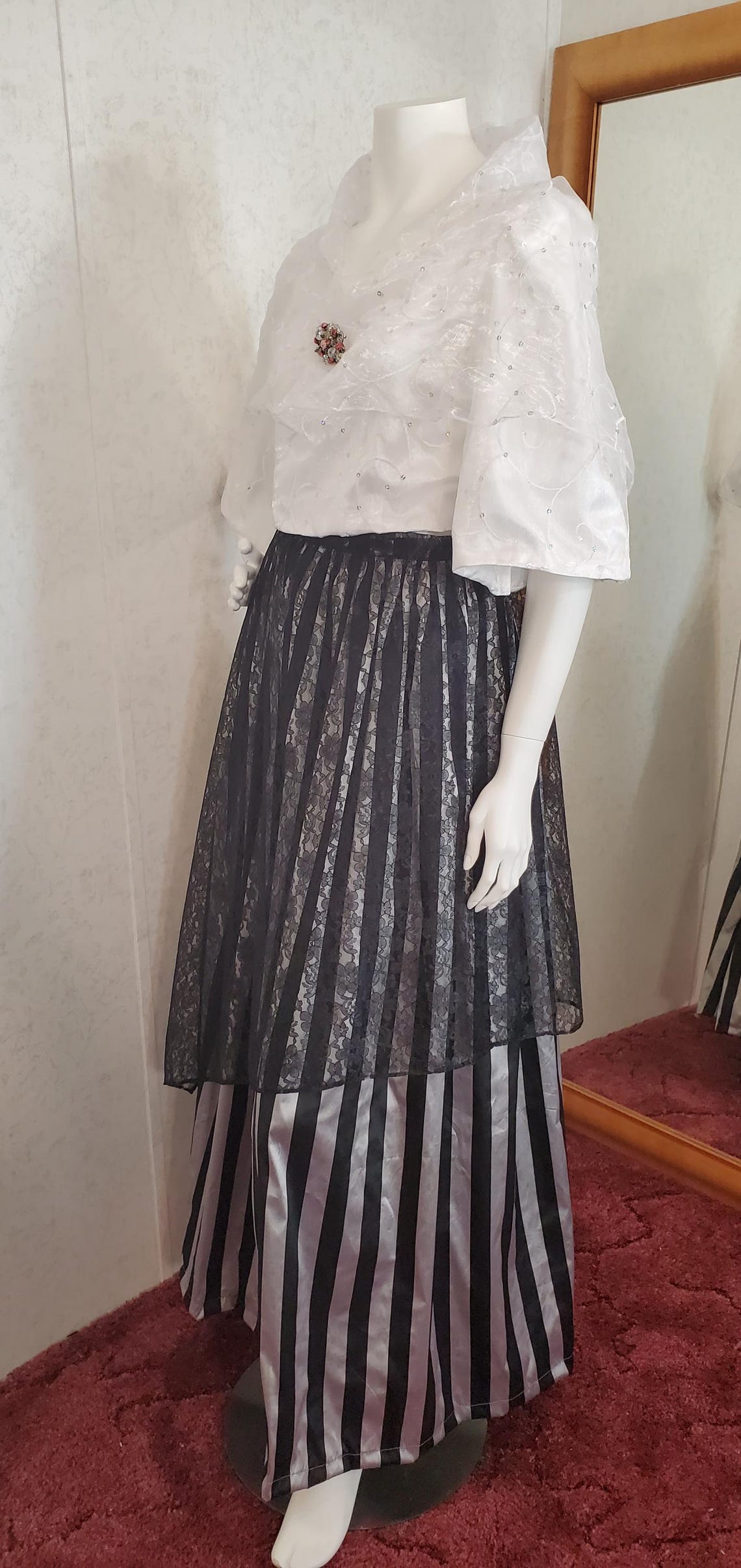 Philippine Dress Maria Clara. Custom Order. Black and White Maria Clara ...