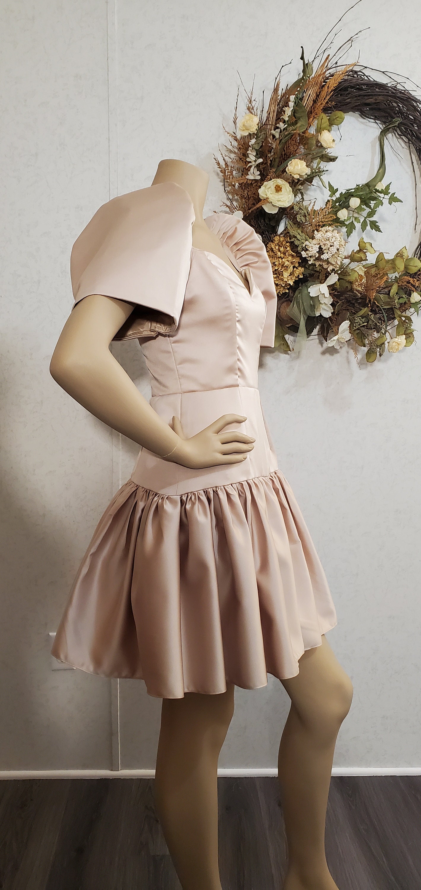 Beige Color Modern Filipiniana Short Dress (more Colors Available). - Etsy