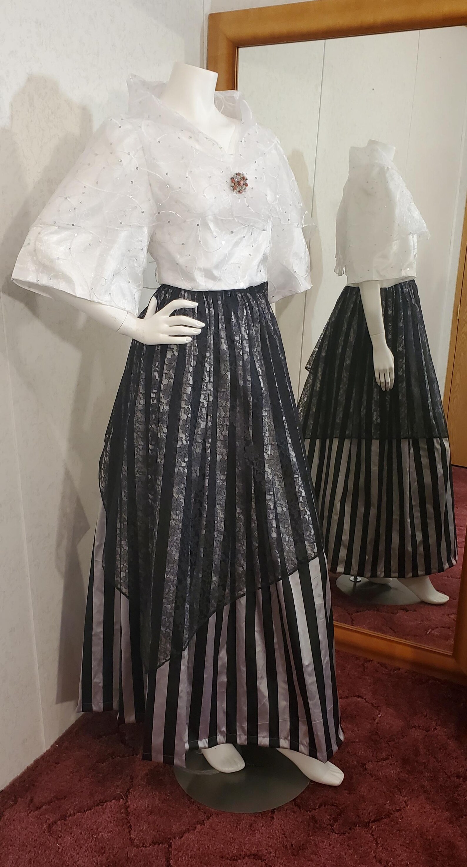 Philippine Dress Maria Clara. Custom Order. Black and White Maria Clara ...