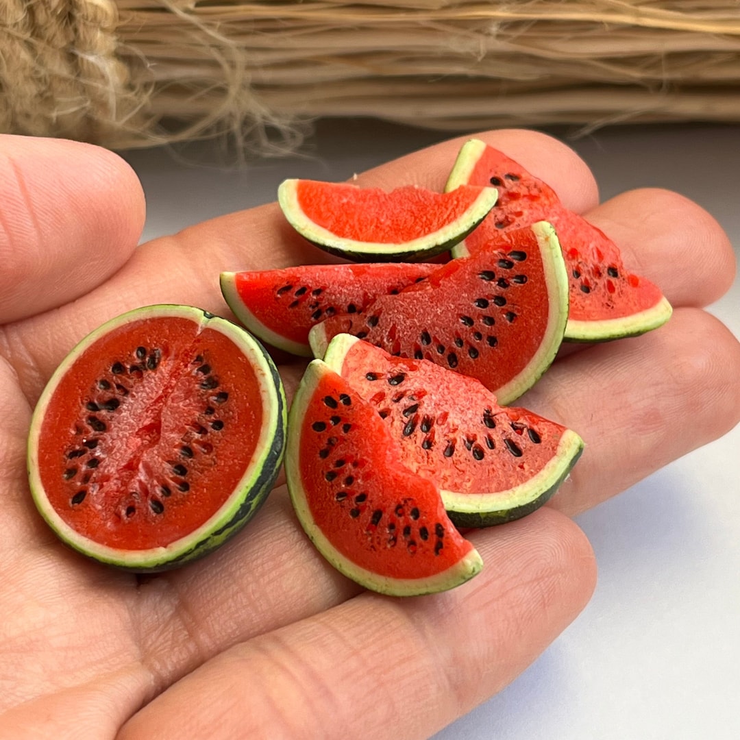 Watermelon 1/6 Scale Food, A Slice of Watermelon, Dollhouse Miniatures ...