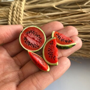 Watermelon 1/6 Scale Food, A Slice of Watermelon, Dollhouse Miniatures ...