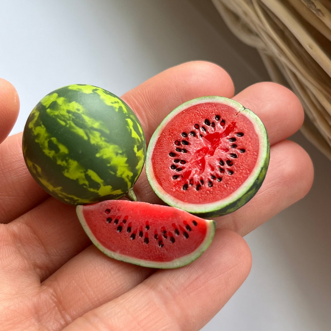 1:6 Scale Watermelon Dollhouse Miniatures, Tiny Watermelon, Miniature ...