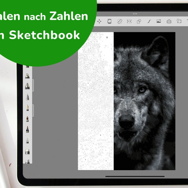 Wolf Color by Number - Etsy