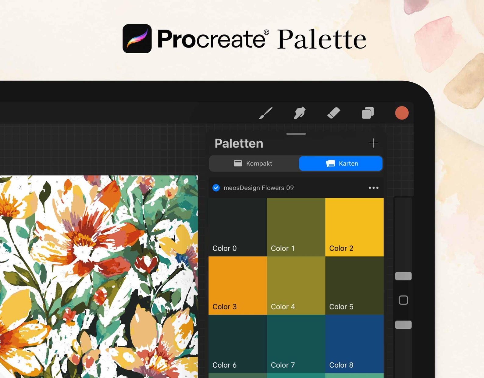 Paint by Numbers Digital Adults, Procreate, Sketchbook, Fresco ...