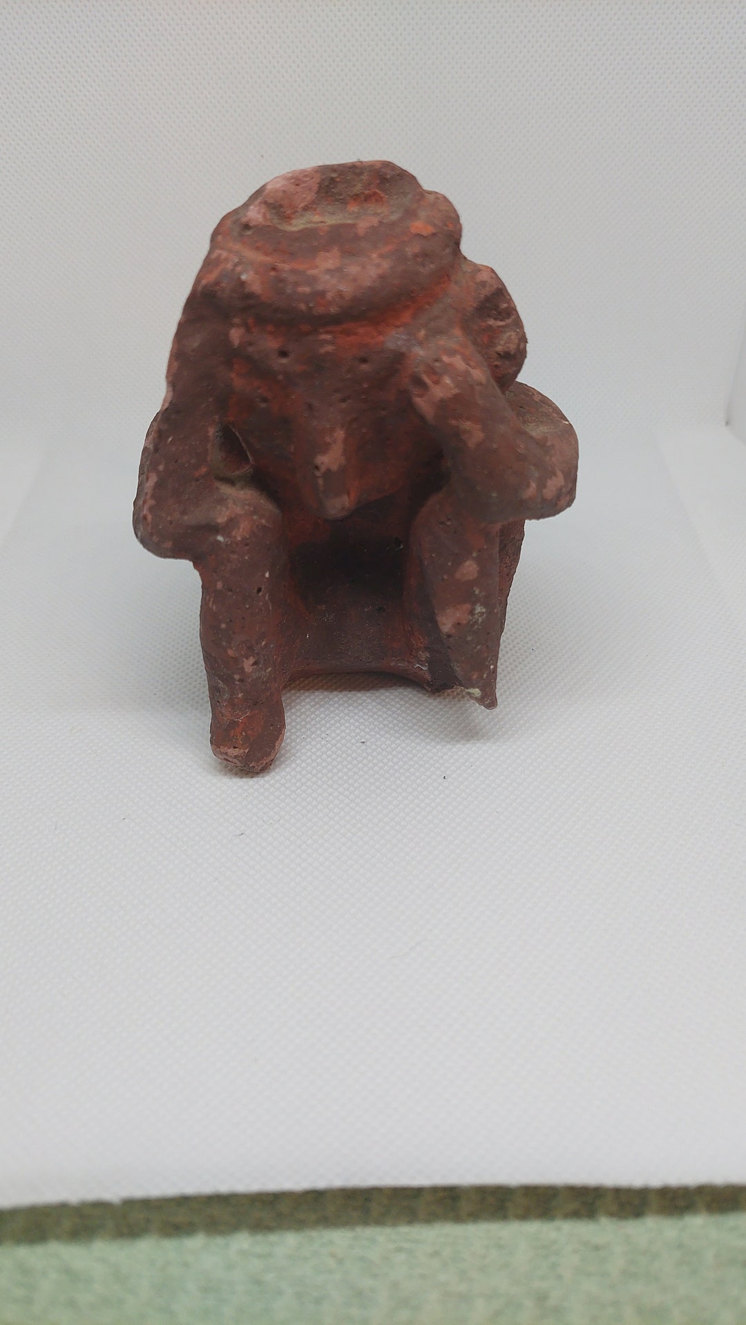 Vtg Red Clay Mayan Sculpture of Man Holding His Head - Etsy