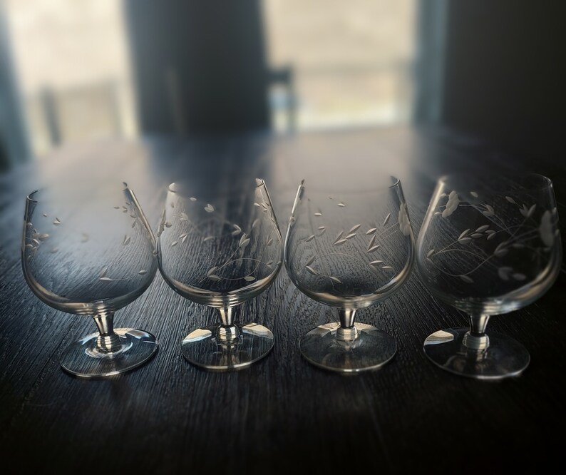 Princess House Heritage Pattern Hand Blown, Gray Cut Etched Glass ...