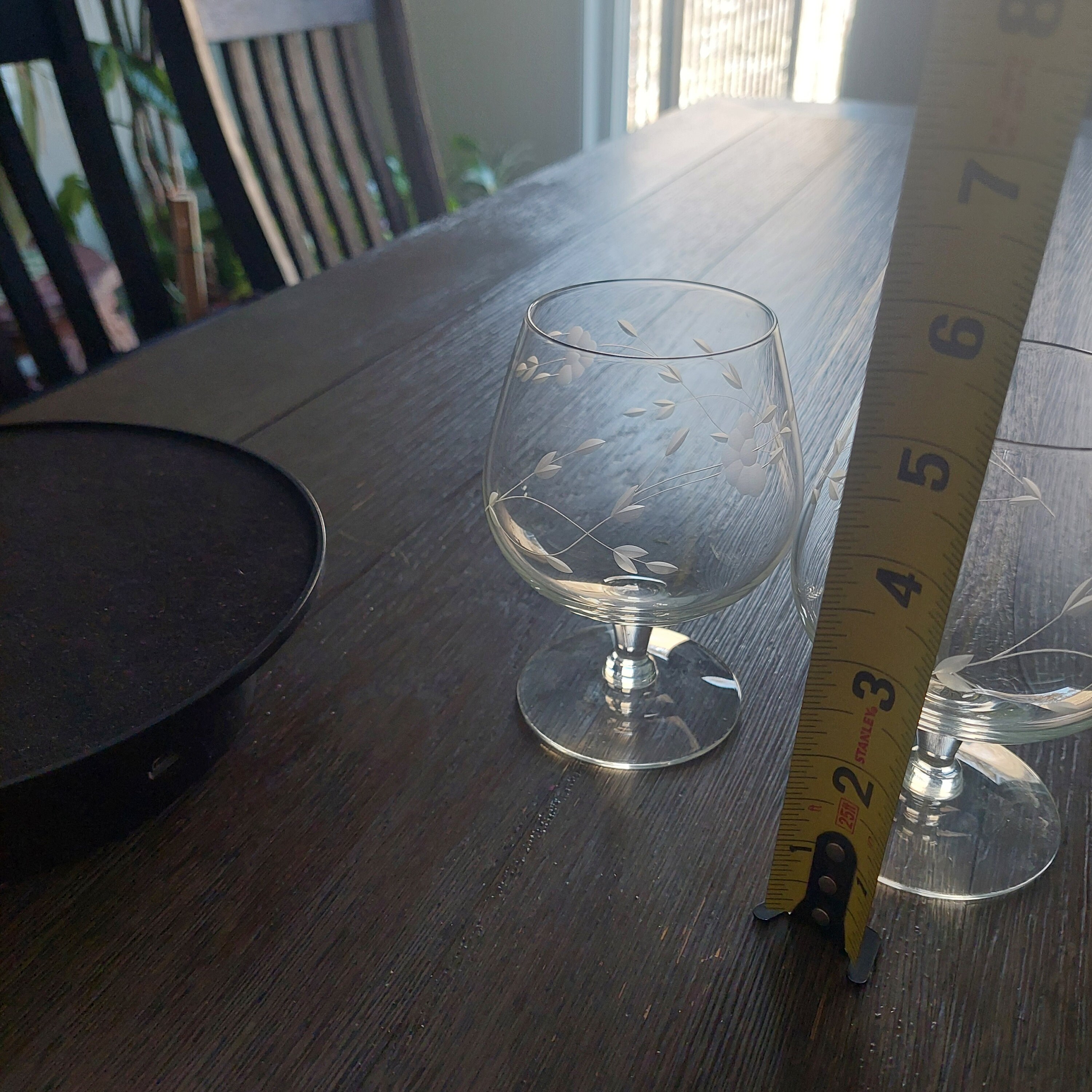 Princess House Heritage Pattern Hand Blown, Gray Cut Etched Glass ...