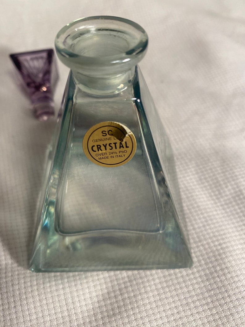 SC Crystal Vintage Lead Crystal Pyramid Shape Perfume Bottle - Etsy