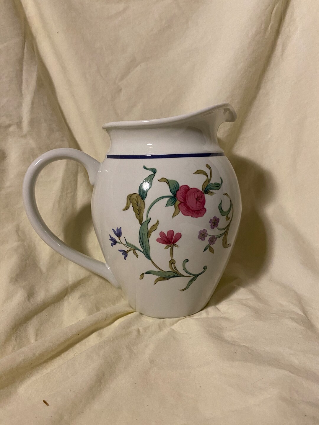Lenox Rose Garden Small China Pitcher Hand Painted - Etsy