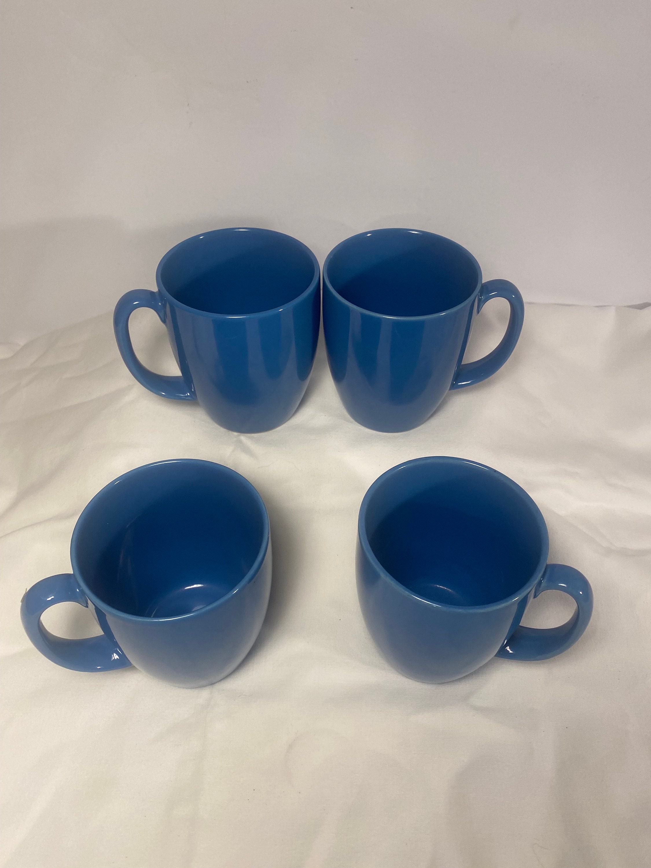 Corelle Vintage Jasmine Solid Blue 10-ounce Mugs Set of Four - Etsy