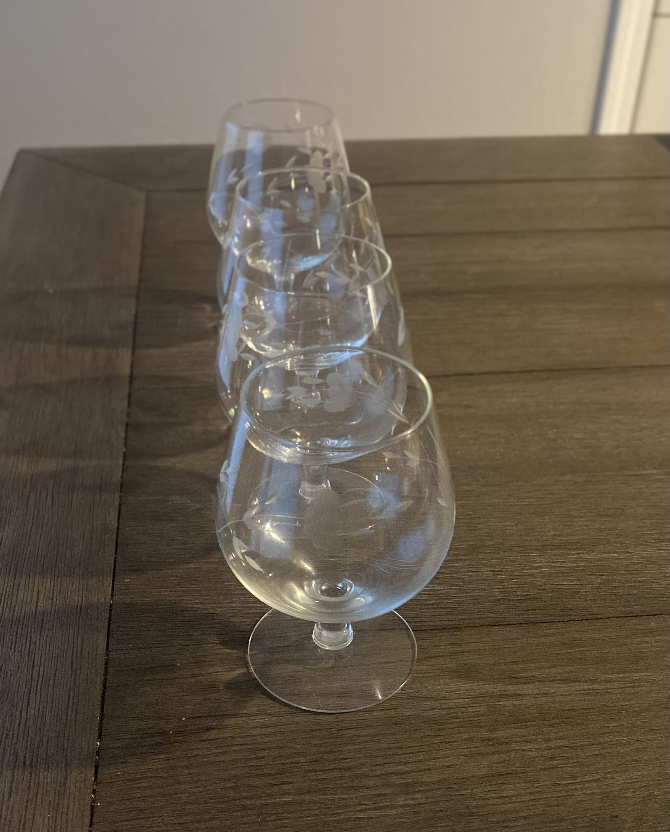 Princess House Heritage Pattern Handblown Etched Crystal Brandy Cognac ...