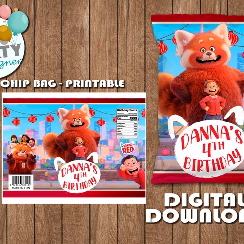 Turning Red Chip Bag - Etsy