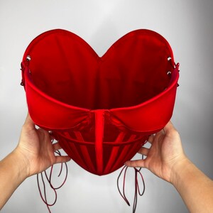 Heart Corset With Cups Heart Front & Back Satin Corset Made to Order ...