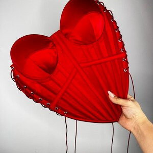 Heart Corset With Cups Heart Front & Back Satin Corset Made to Order ...